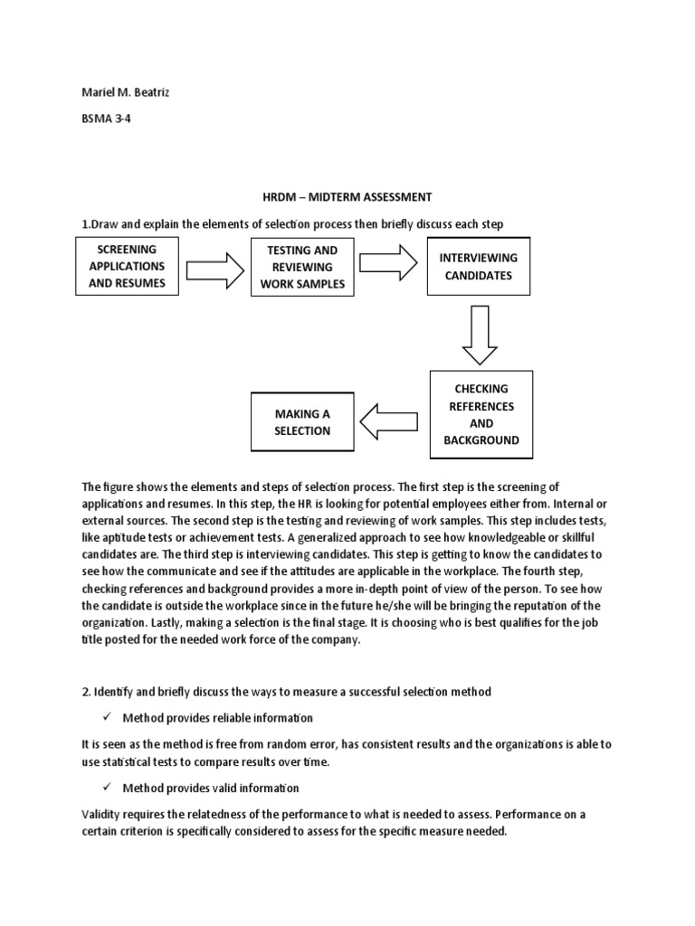 Beatriz Bsma3-4 HRM Midterm | PDF | Psychology | Evaluation