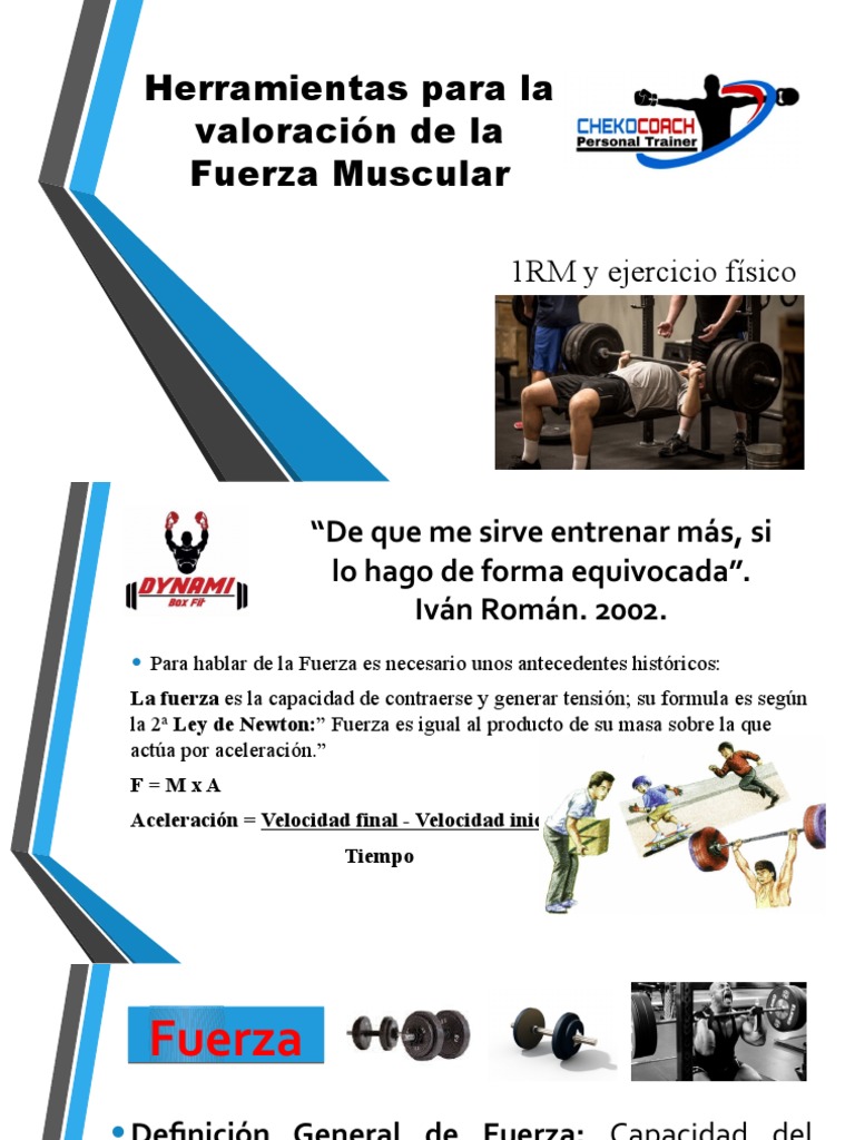 Herramientas y métodos para evaluar la fuerza muscular máxima ...