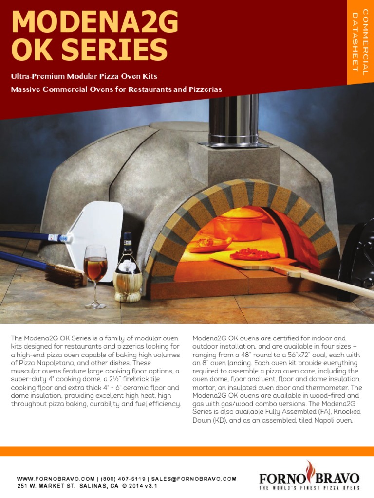 Modena Modular Pizza Oven Kit Datasheet | PDF | Pizza | Baking