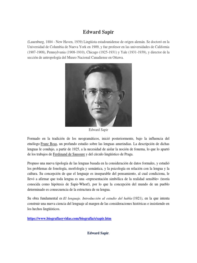 6.edward Sapir | PDF | Lingüística | Fonema