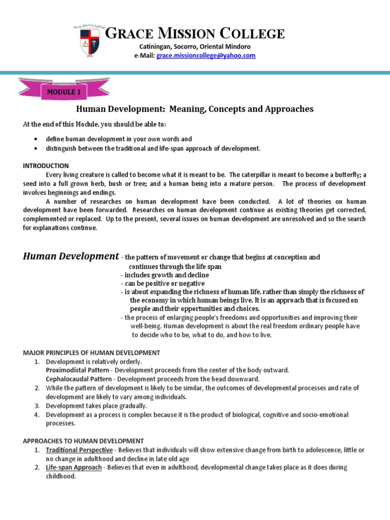 Human Development: Concepts and Approaches | PDF | Developmental ...