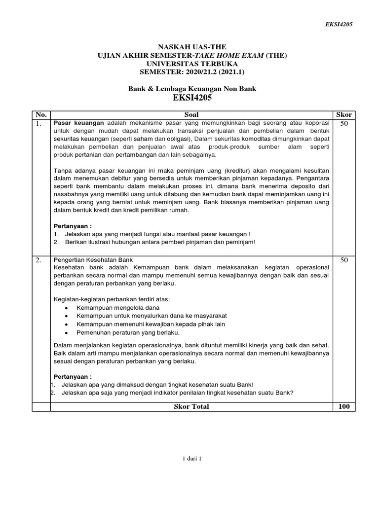 EKSI4205 The 1 | PDF