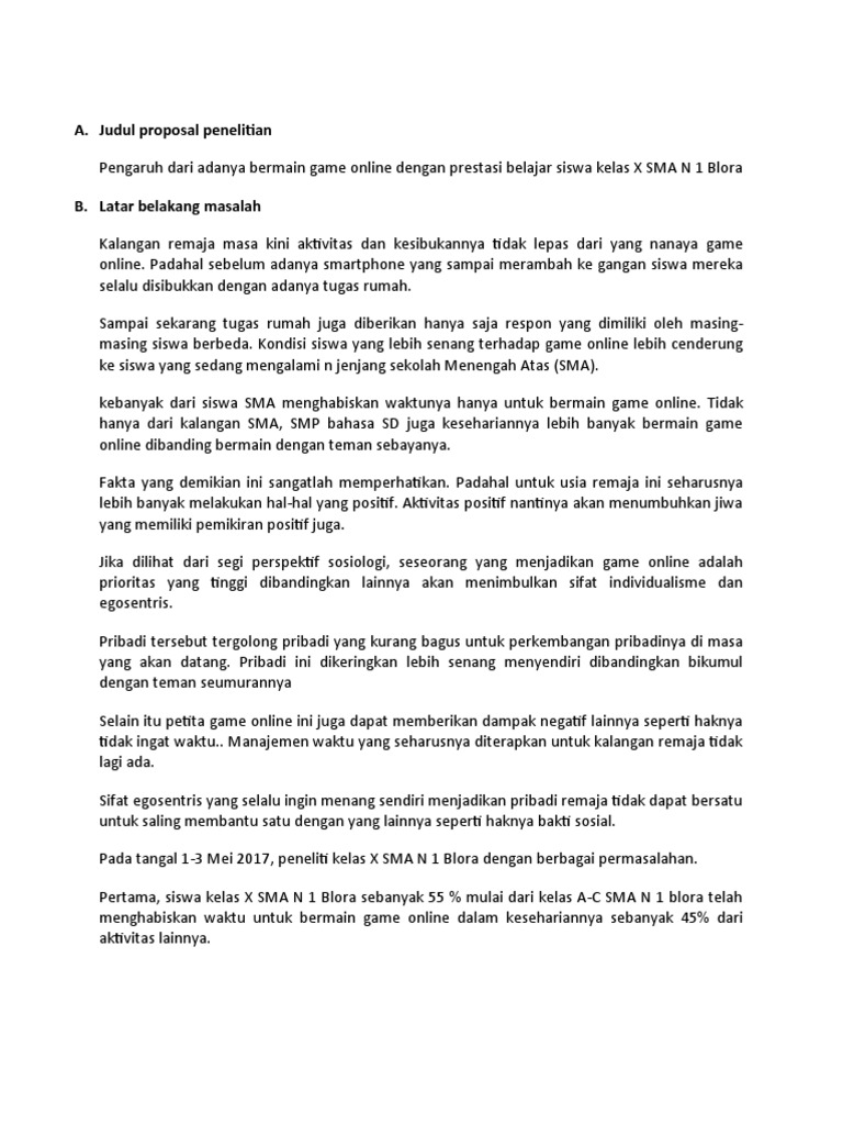 Contoh Proposal Penelitian | PDF