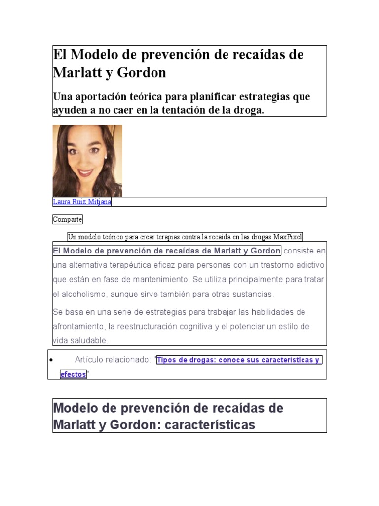 Modelo de Prevención de Recaídas de Marlatt | PDF | La dependencia de ...