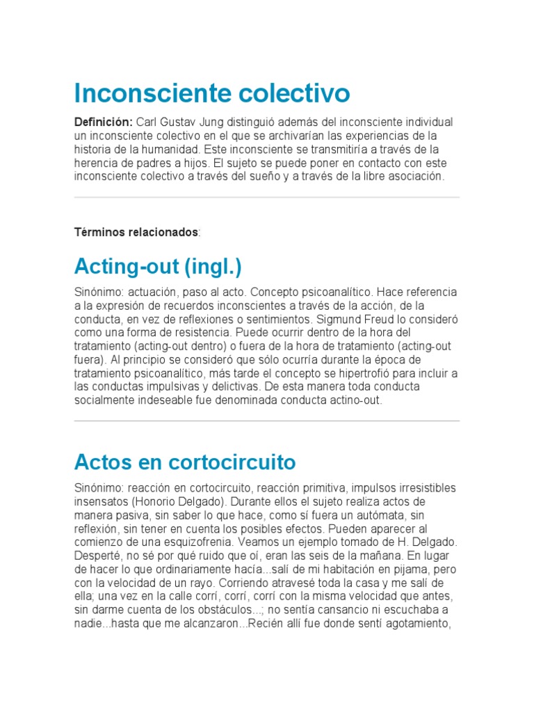 Inconsciente Colectivo | PDF | Carl Jung | Mente inconsciente