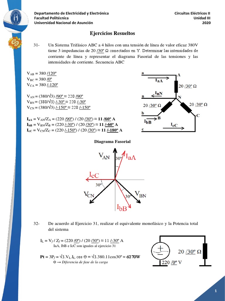 Ejercicios Resueltos y Propuestos Unidad III | PDF | Corriente eléctrica | Corriente alterna