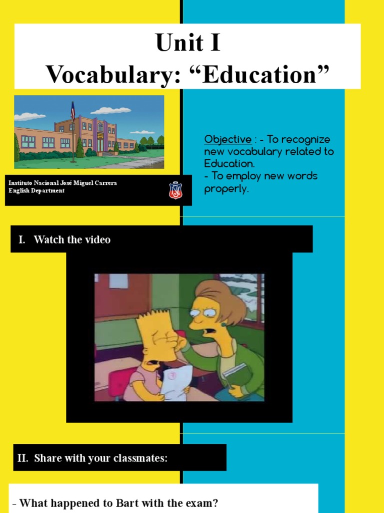 Unit I - Vocabulary - "Education" | PDF | Career & Growth