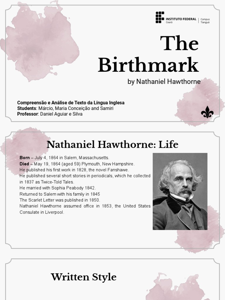 The Birthmark (Análise) | PDF | Nathaniel Hawthorne