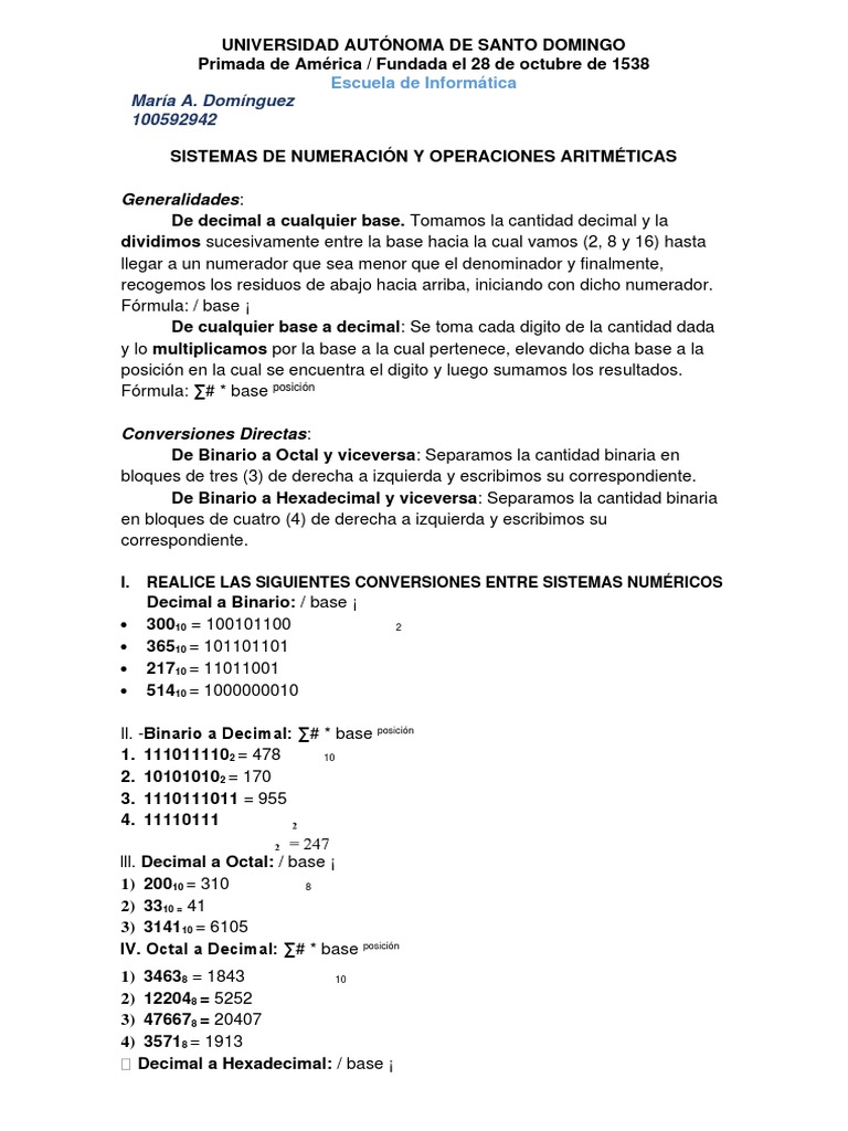 3.2 Conversiones | PDF | Números | Teoría de la computación
