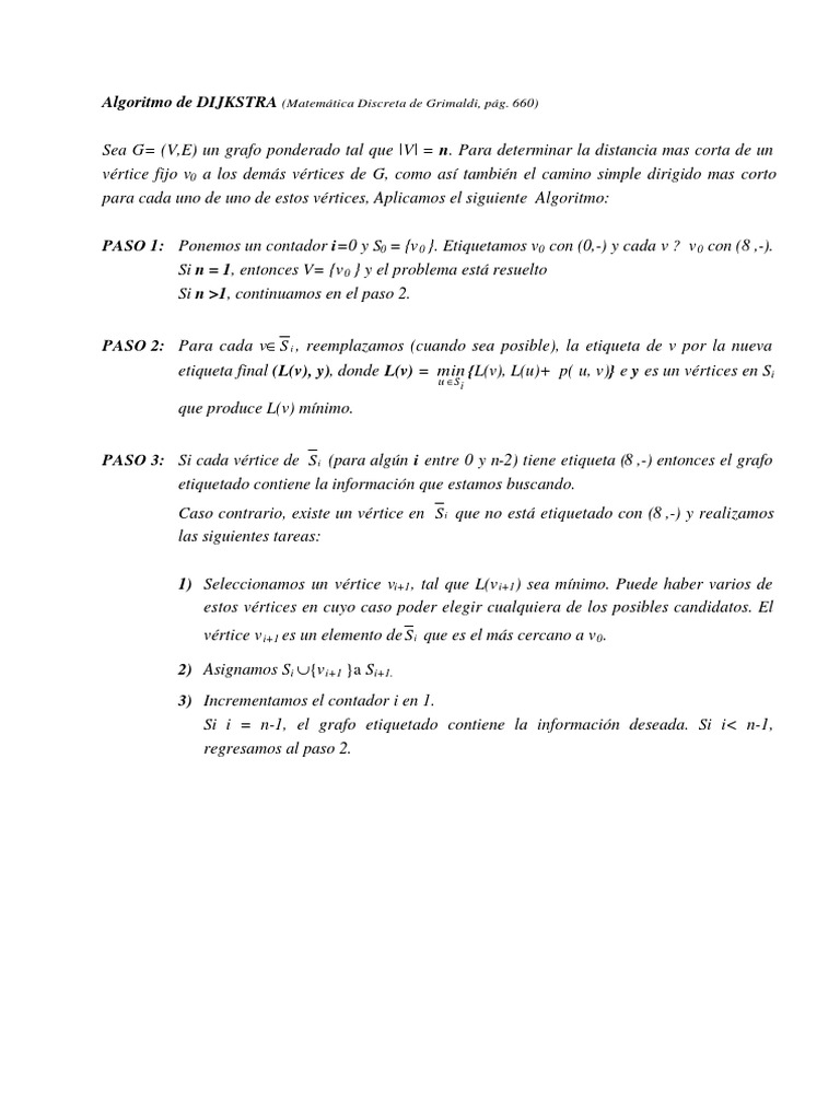 Algoritmo de DIJKSTRA | PDF