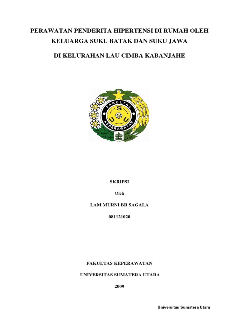 Perawatan Penderita Hipertensi Di Rumah Oleh Keluarga Suku Batak Dan ...