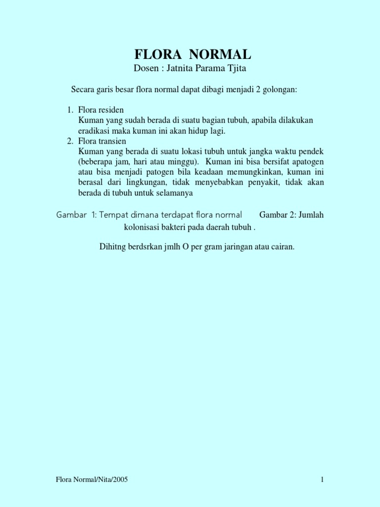 Peran dan Jenis Flora Normal Manusia | PDF | Sains & Matematika