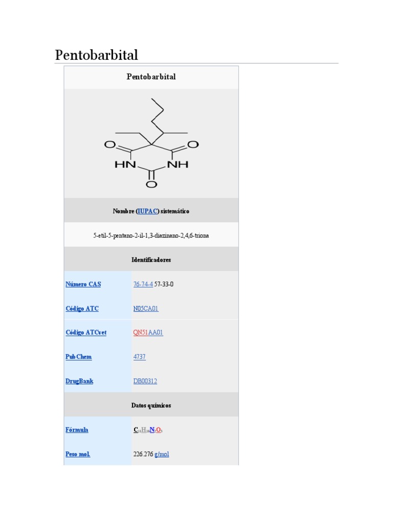 Pentobarbital | PDF | Drogas | Farmacología