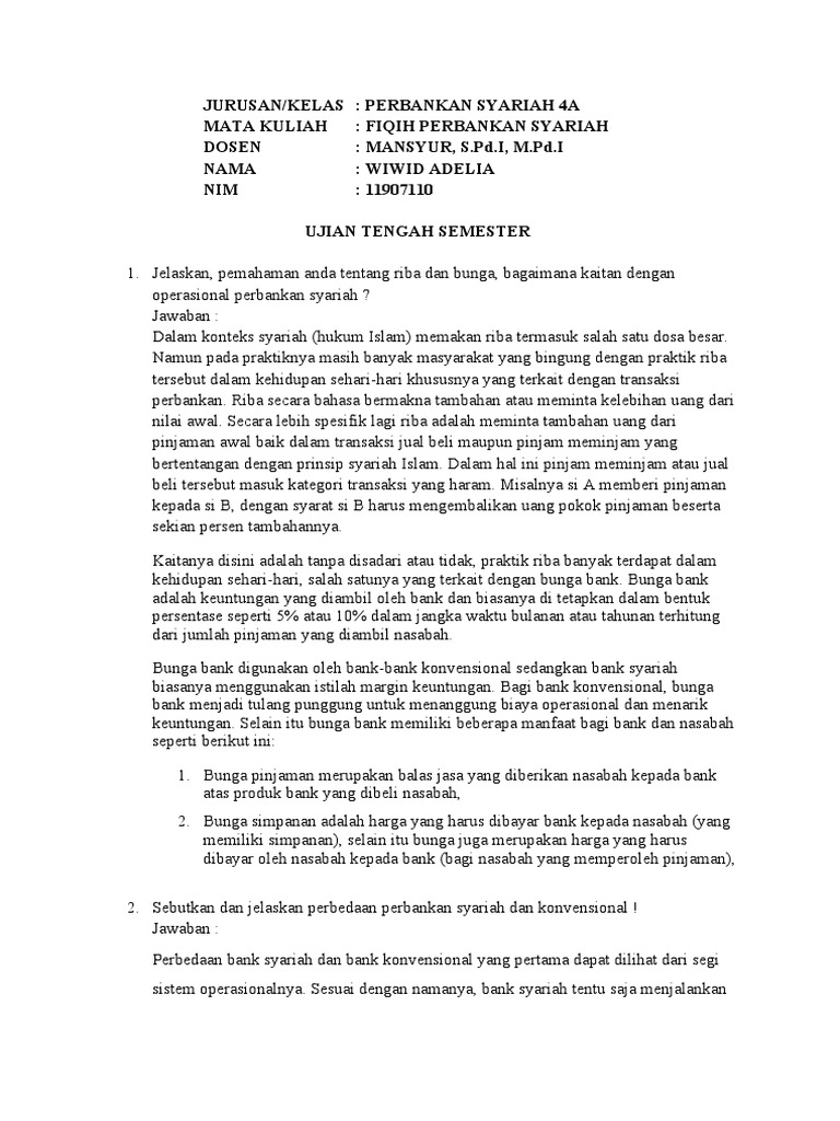 Wiwid Adelia 11907110 Pbs4a Uts Dan Uas Fiqih Perbankan Syariah | PDF ... Wiwid Adelia 11907110 Pbs4a Uts Dan Uas Fiqih Perbankan Syariah | PDF ...