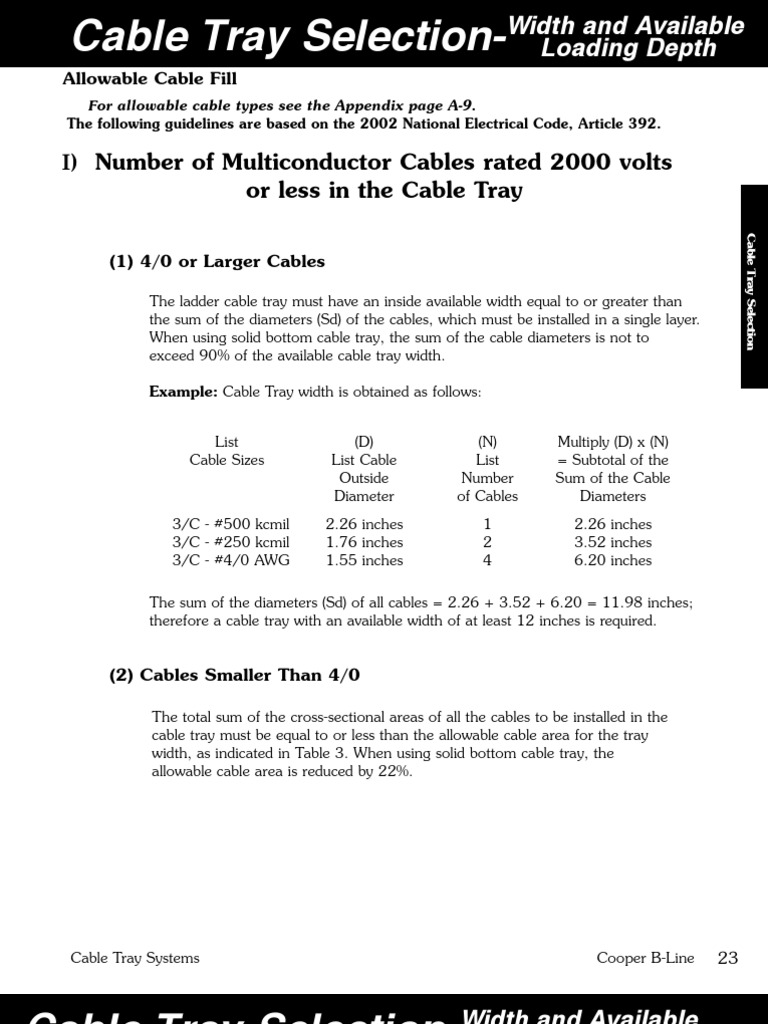 Cable Tray Selection | PDF | Electrical Conductor | Electrical Wiring