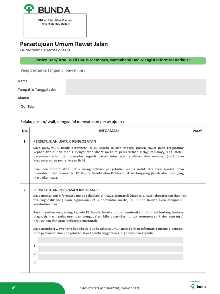 Persetujuan Umum General Consent | PDF