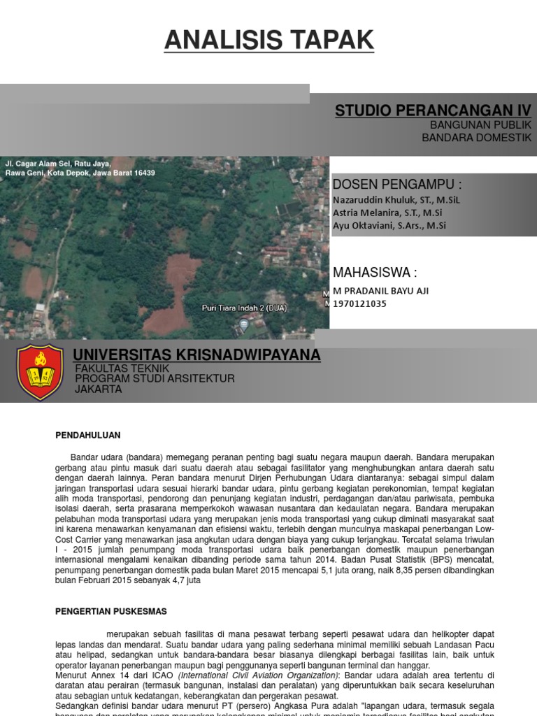 STUPA 4 BANDARA (Analisa Tapak) (Belom Selesai) | PDF