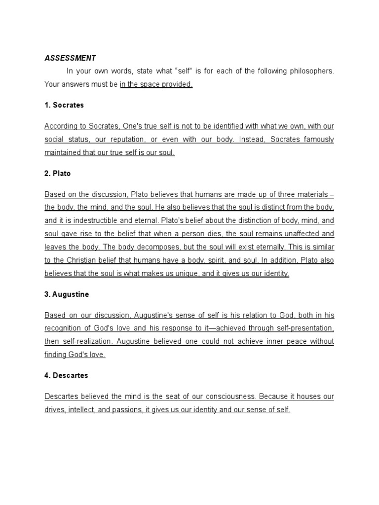 Uts Activities | PDF | Soul | Self