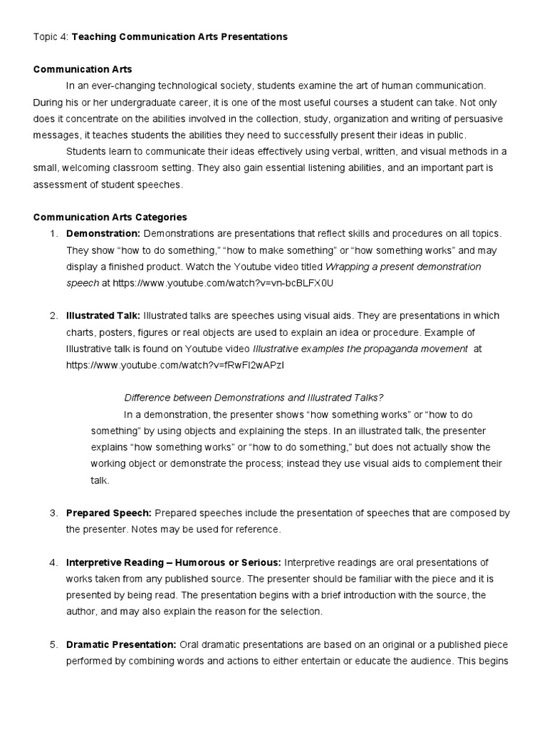 Topic 4 Communication Arts | PDF | Blog | Communication