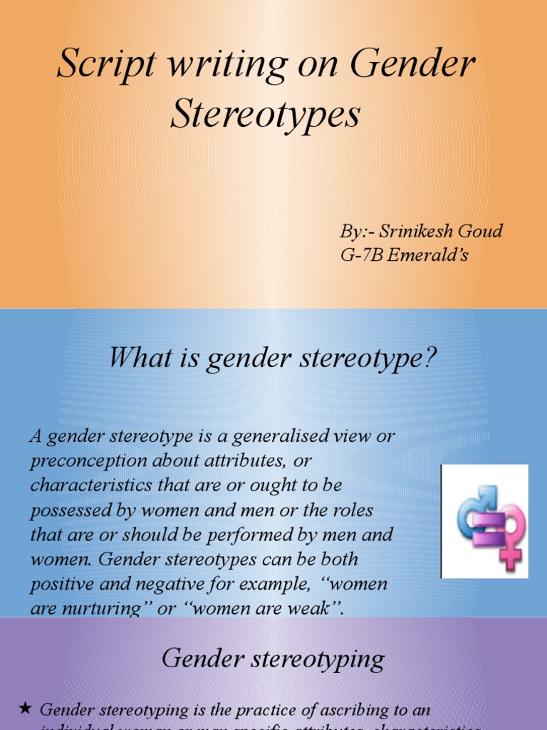 Script Writing On Gender Stereotypes | PDF | Stereotypes | Gender Studies