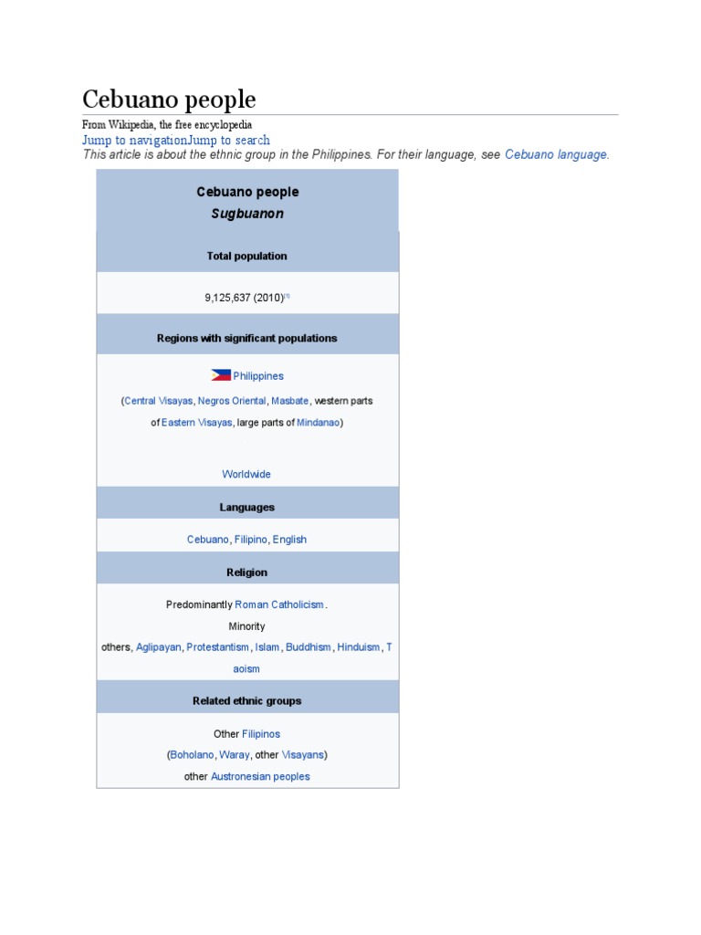 Cebuano People | PDF | Cebu | Philippines