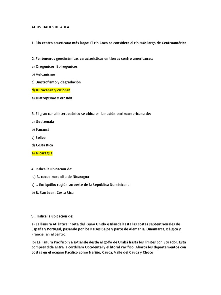 Actividades de Aula | PDF