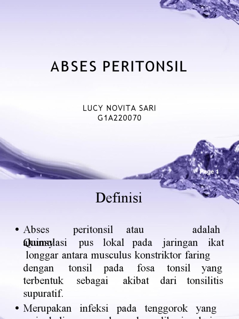 Abses Peritonsil PPT Shinta Compress | PDF