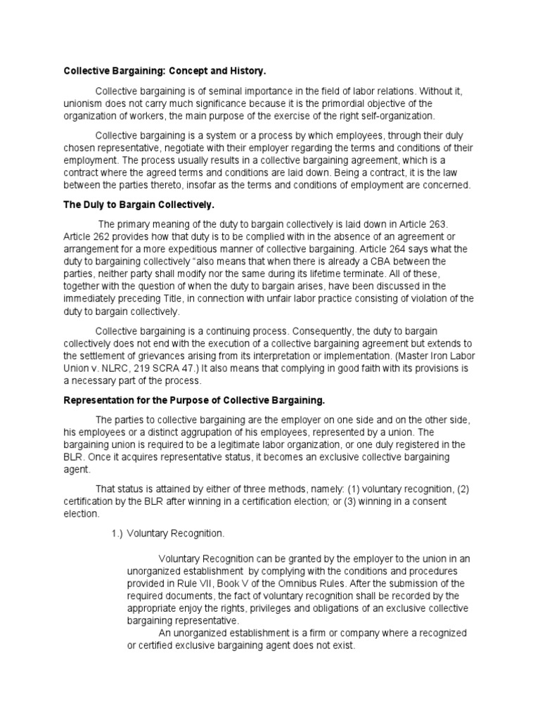 Collective Bargaining: Concept and History | PDF | Collective ...