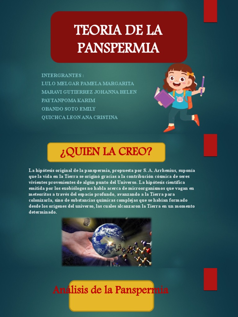Diapositivas de La Panspermia | PDF | Vida | Biología