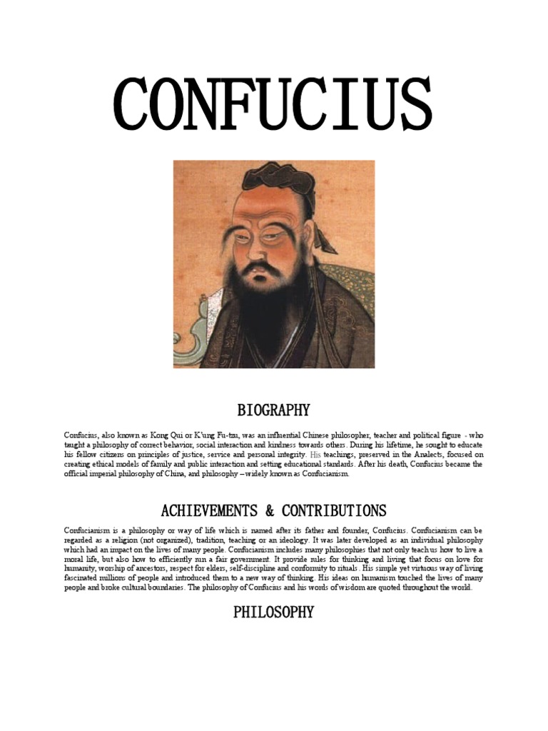 Confucius: Biography | PDF | Confucianism | Confucius