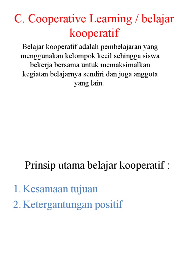 Kooperatif Learning | PDF | Karier & Perkembangan | Pengembangan Diri