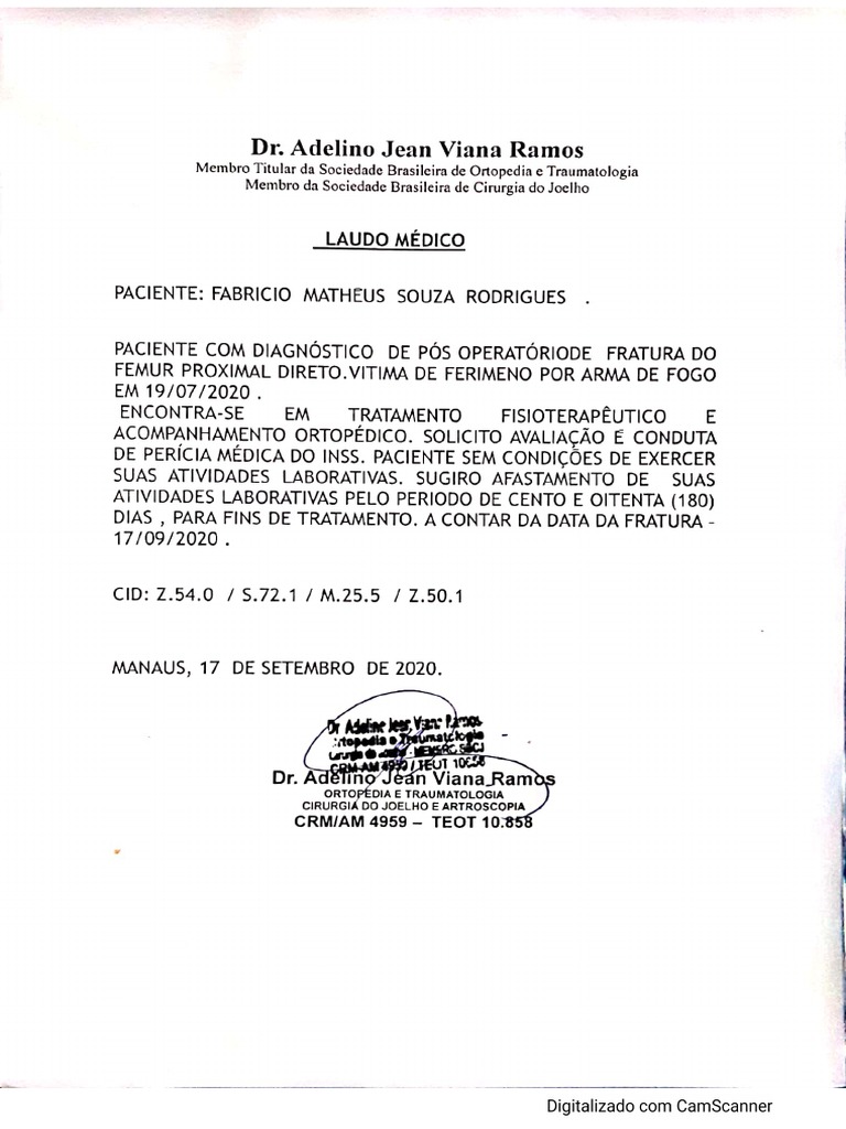 LAUDO MEDICO Modelo | PDF