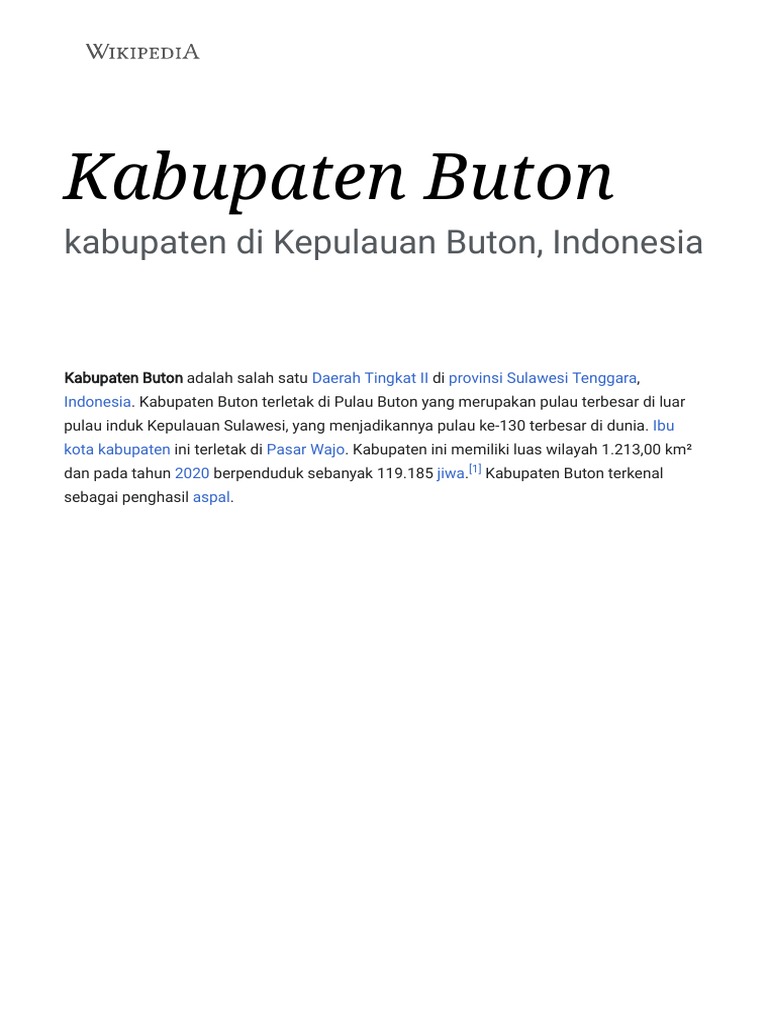Kabupaten Buton - Info | PDF