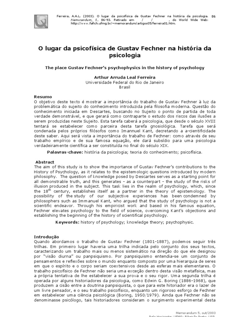 Gustav Fechner | PDF | Immanuel Kant | Science