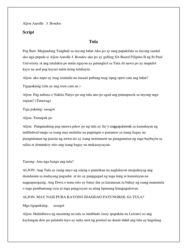 Script Tula | PDF