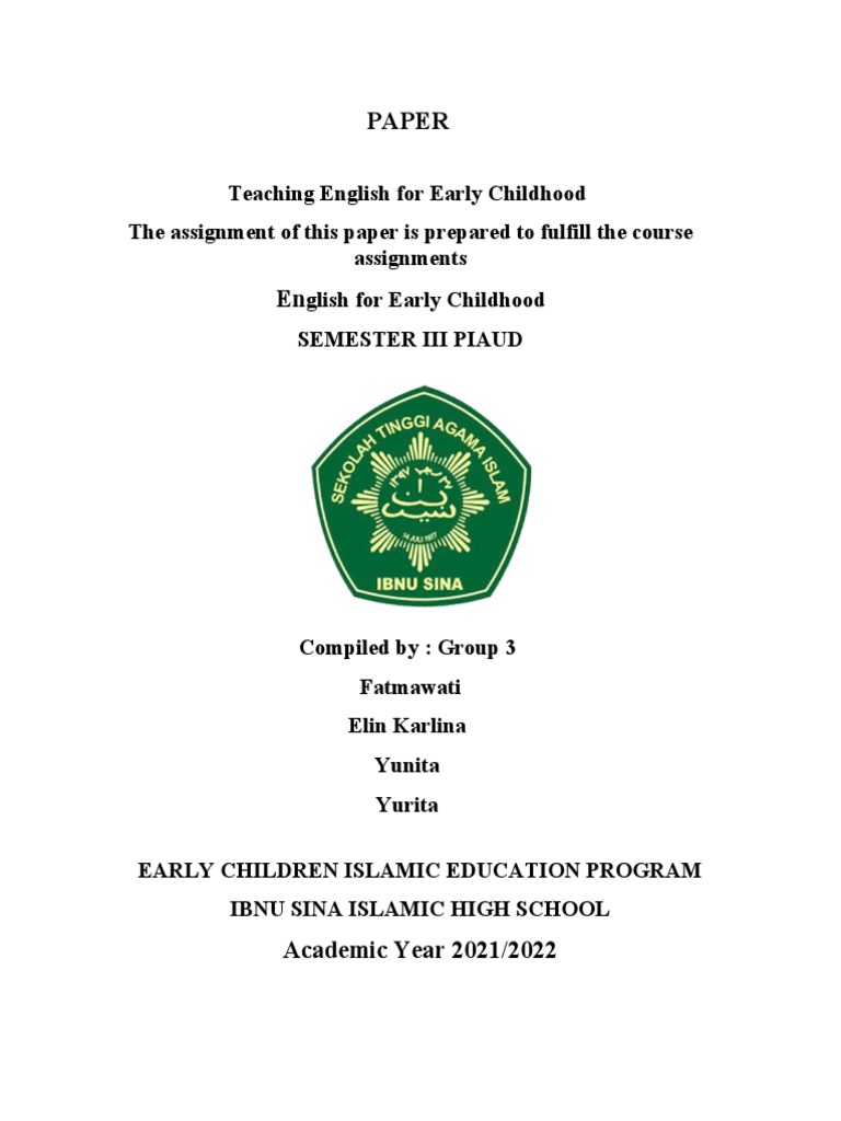 Translate Teaching English For Early Childhood Pdf