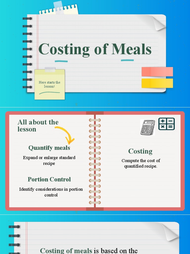 Meal Costing and Portion Control Guide | PDF | Sauce | Food And Drink