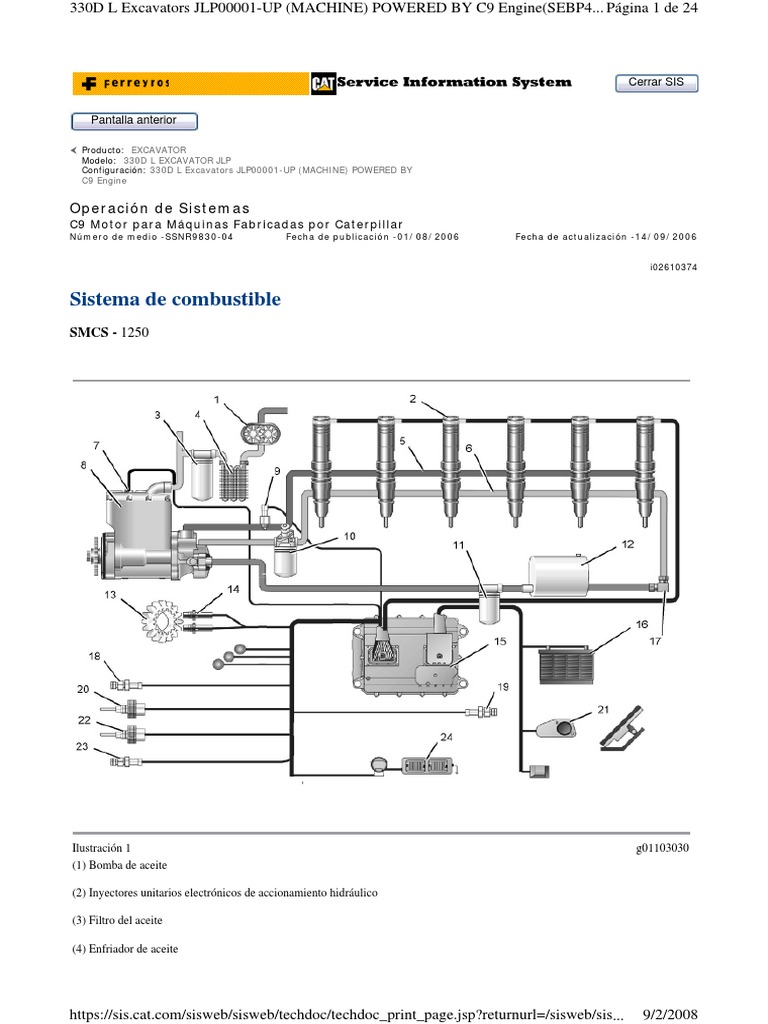 Sistema de Combustible C9 HEUI | PDF | Inyección de combustible | Bomba