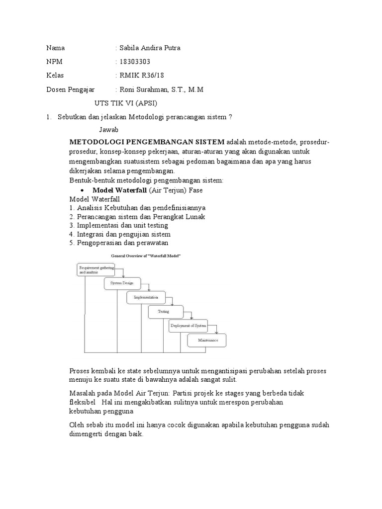 Sabila Andira Putra - RMIK R36-18 - UTS APSI | PDF