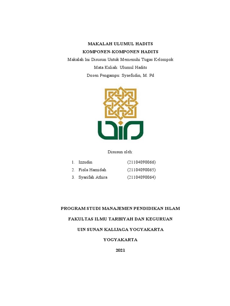 Komponen Utama Hadits Islam | PDF
