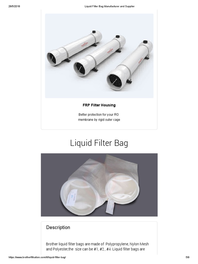 Liquid Filter Bag Manufacturer and Supplier | PDF | Filtration ...