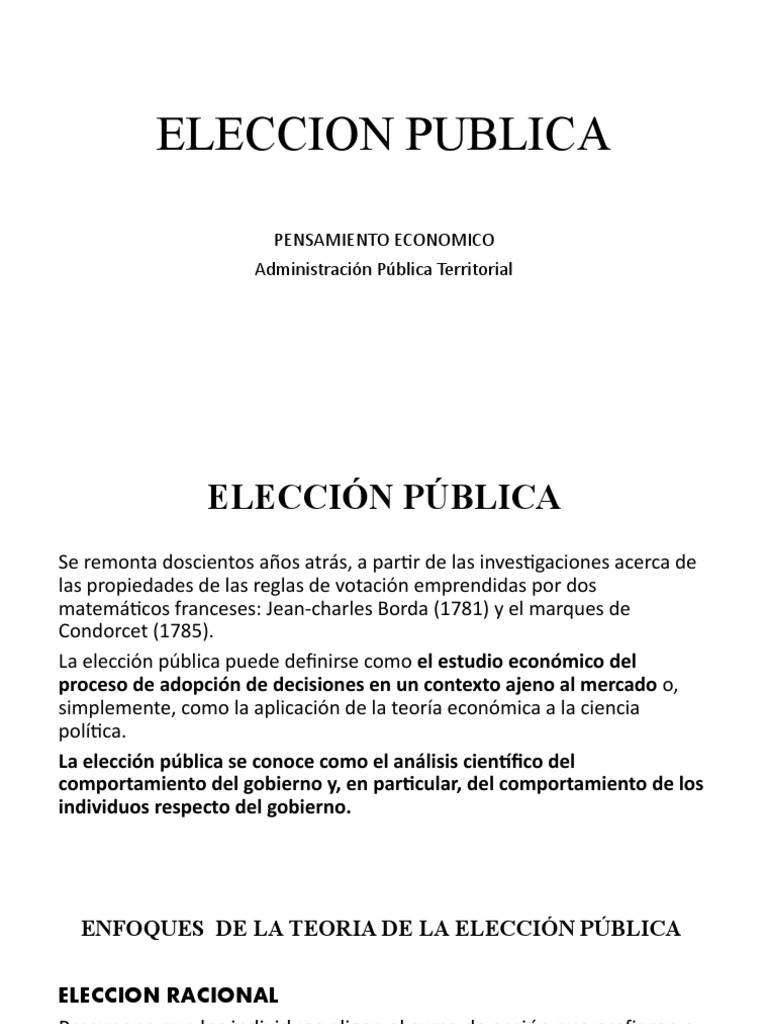 Eleccion Publica | PDF | Elección pública | Economía institucional