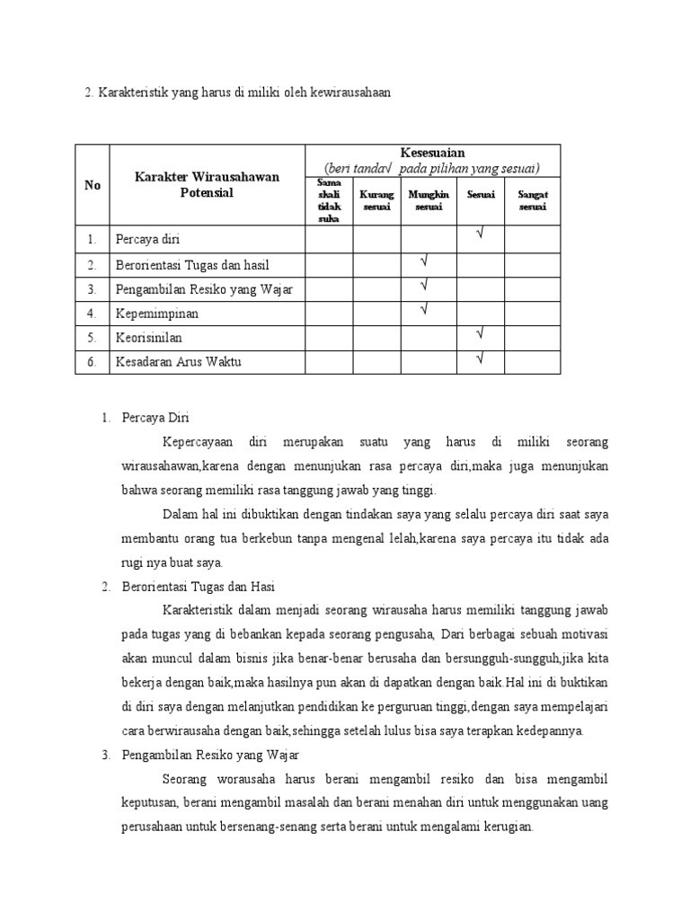 Tugas Wirausaha Agus | PDF | Pengembangan Diri