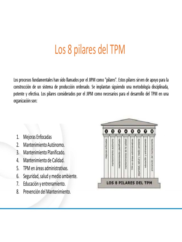 Los 8 Pilares Del TPM Fragmento | PDF | Planificación | Economias