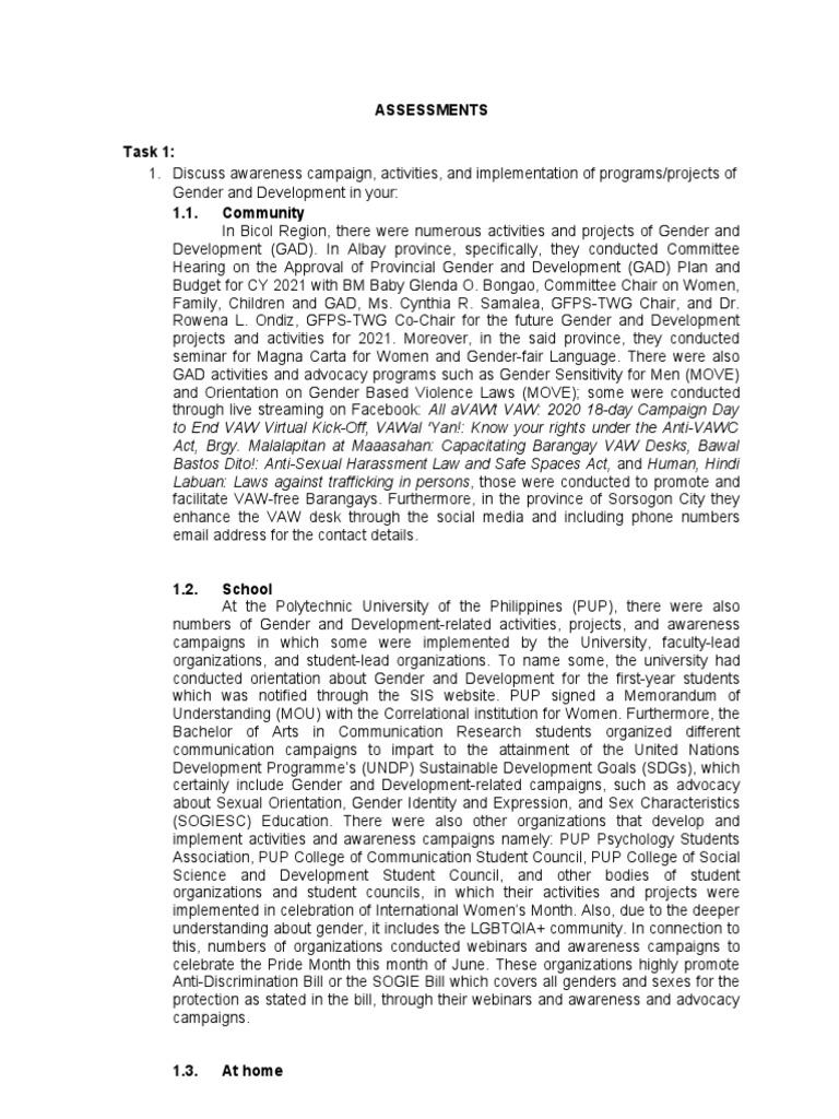 Gender and Development | PDF | Gender | Gender Studies