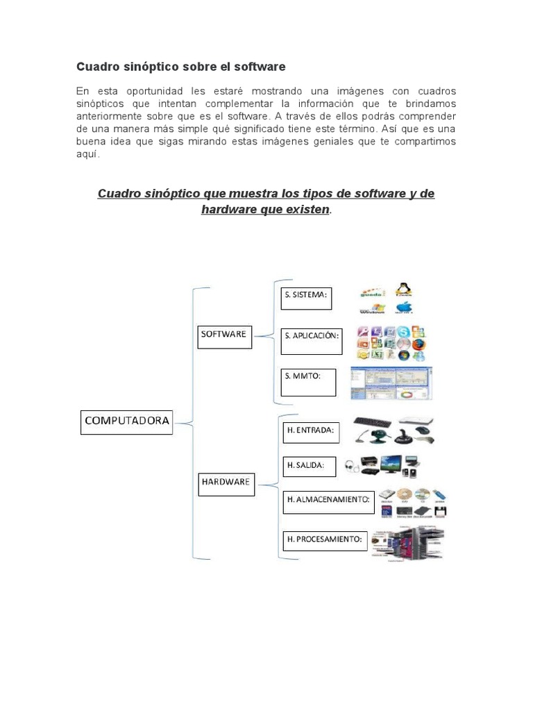 Cuadro Sinóptico Sobre El Software | PDF