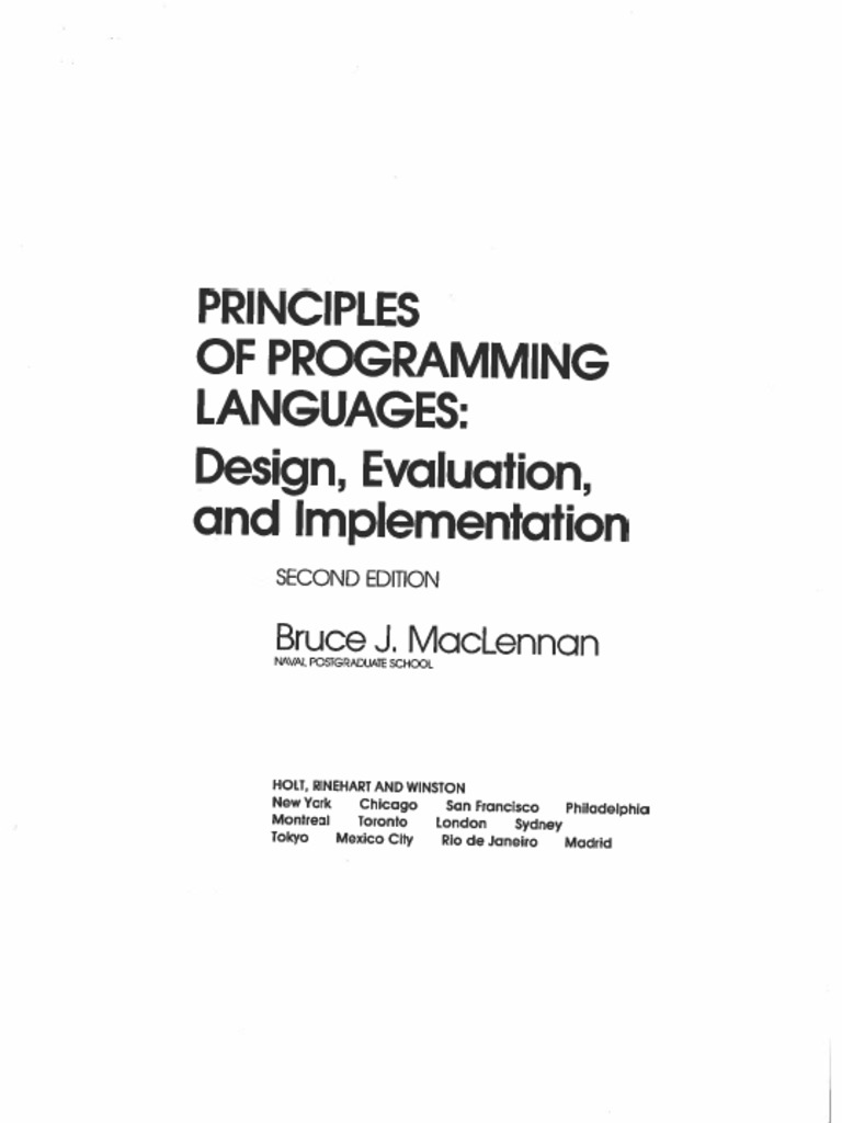 Principles of Programming Languages - Design, Evaluation and ...