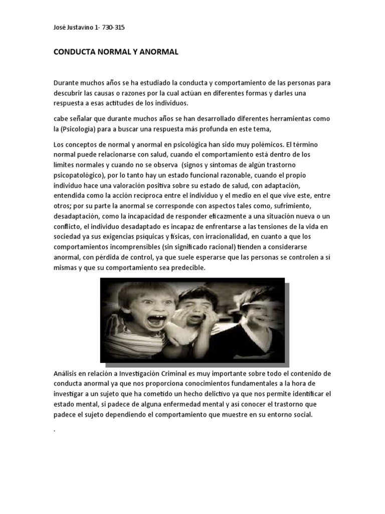 Conducta Normal y Anormal | PDF