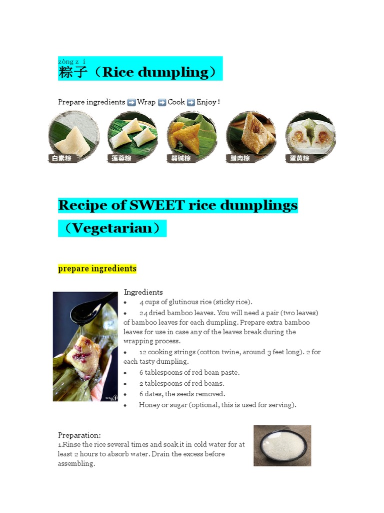 Recipes Rice Dumplings | PDF | Dumpling | East Asian Cuisine