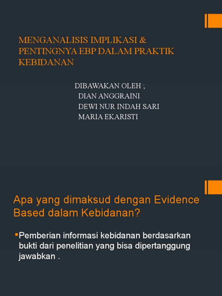 Menganalisis Implikasi & Pentingnya Ebp Dalam Praktik Kebidanan | PDF